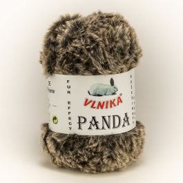 Pletací příze Vlnika PANDA 153 hnědá melírovaná, kožešinový efekt ...